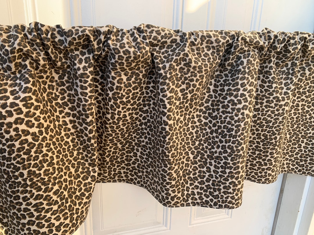 Leopard Print Valance Window Treatment Bedroom Living Room Wild Animal ...