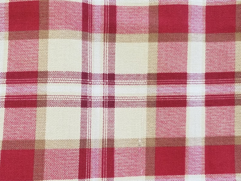 Gingham Plaid Curtain Red Linen Bathroom Bedroom Kitchen Valance Panels ...