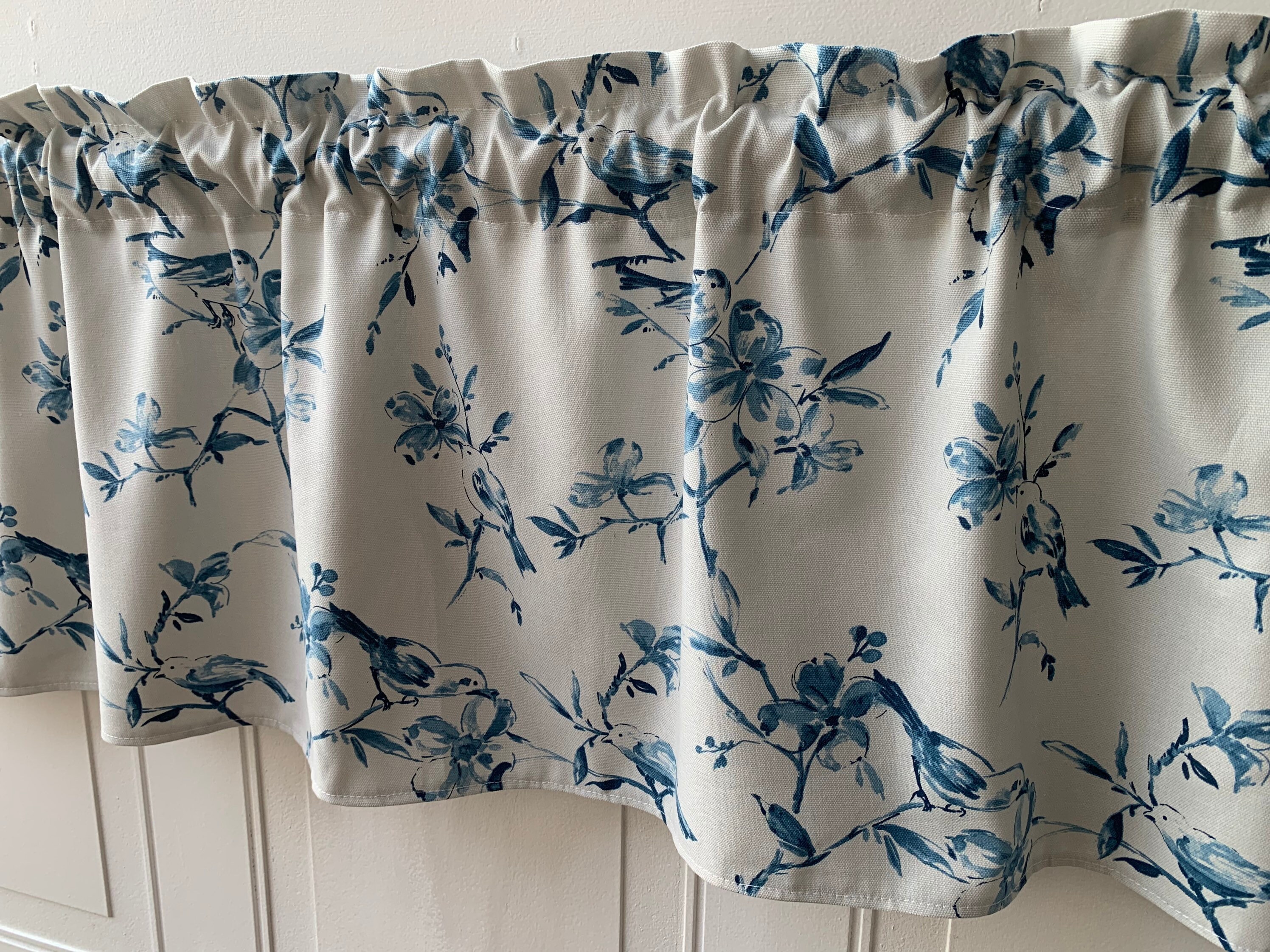 Blue Bird Spring Valance Kitchen Sun Room Bedroom Livingroom Window ...