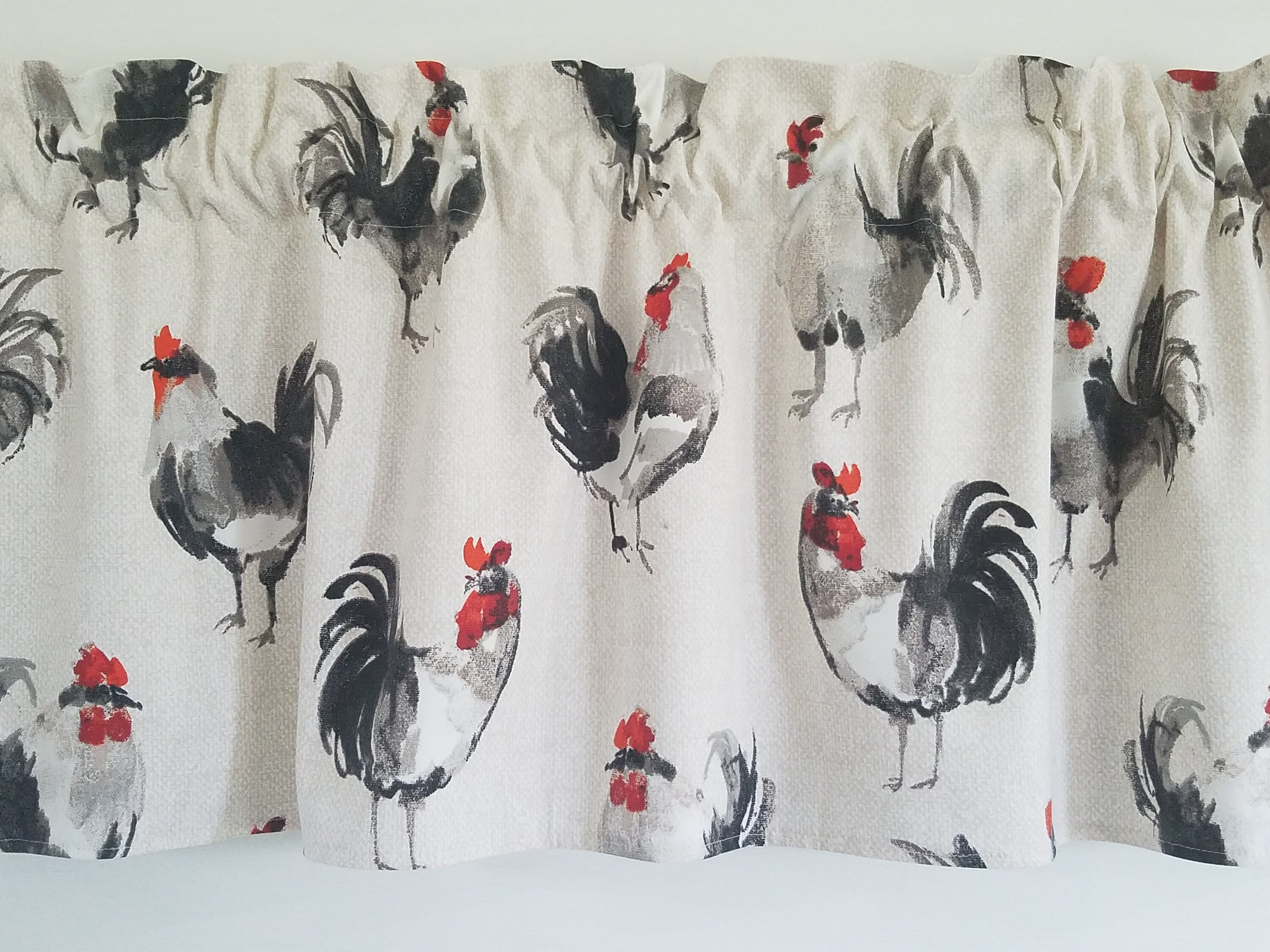 Rooster Linen. Hens. Farmyard. Chickens. Tan. Red. Black. - Etsy