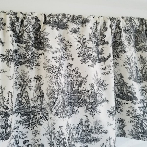 Black and White Toile Blackout Curtains - Etsy