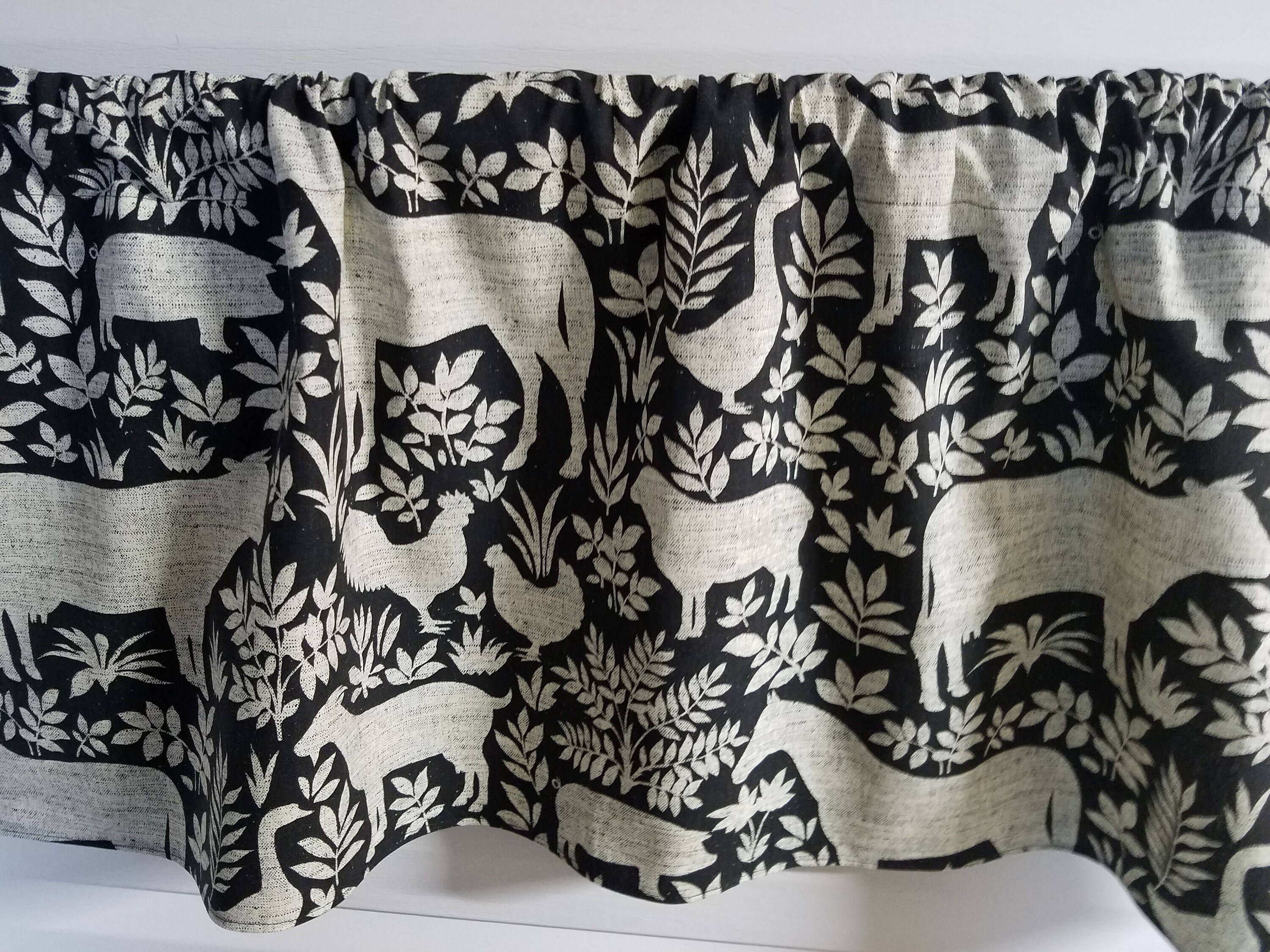 Primitive Valance Country Horse Sheep Rustic Farmhouse Kitchen | Etsy