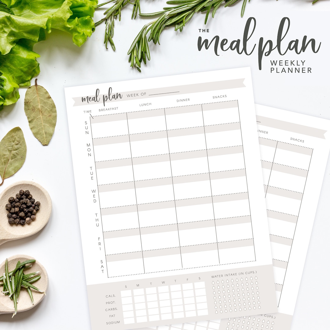 MEAL PLANNING Weekly Planner Inserts - Meal Planner - A5 Planner ...