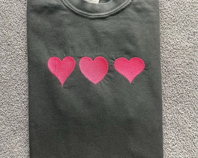 Embroidered Heart Shirt - Etsy Canada