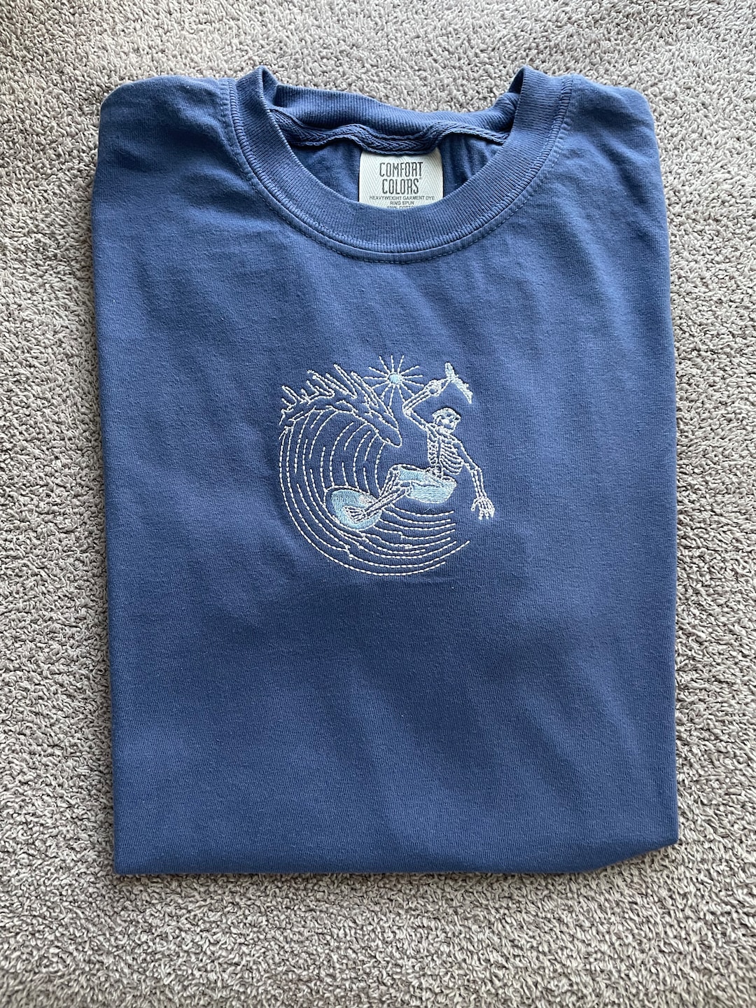 Surfing Embroidered T Shirt - Etsy