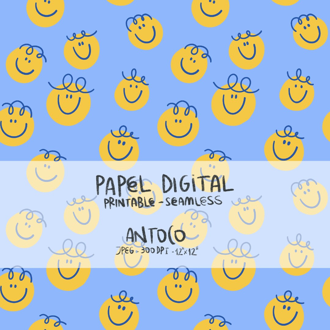 Smile Digital Paper - Seamless - Instant Download -12"x12" - 300dpi - Etsy