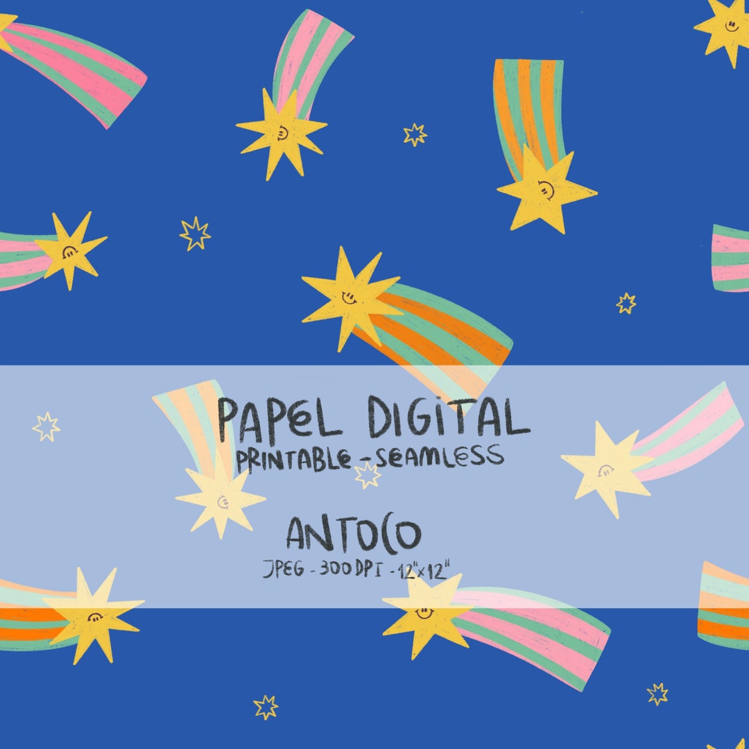 Shooting Star Digital Paper - Seamless - Instant Download -12"x12 ...