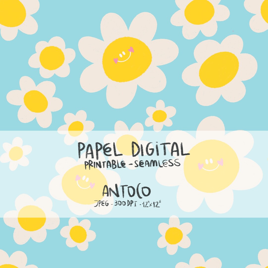 Flowers Digital Paper - Seamless - Instant Download -12"x12" - 300dpi ...