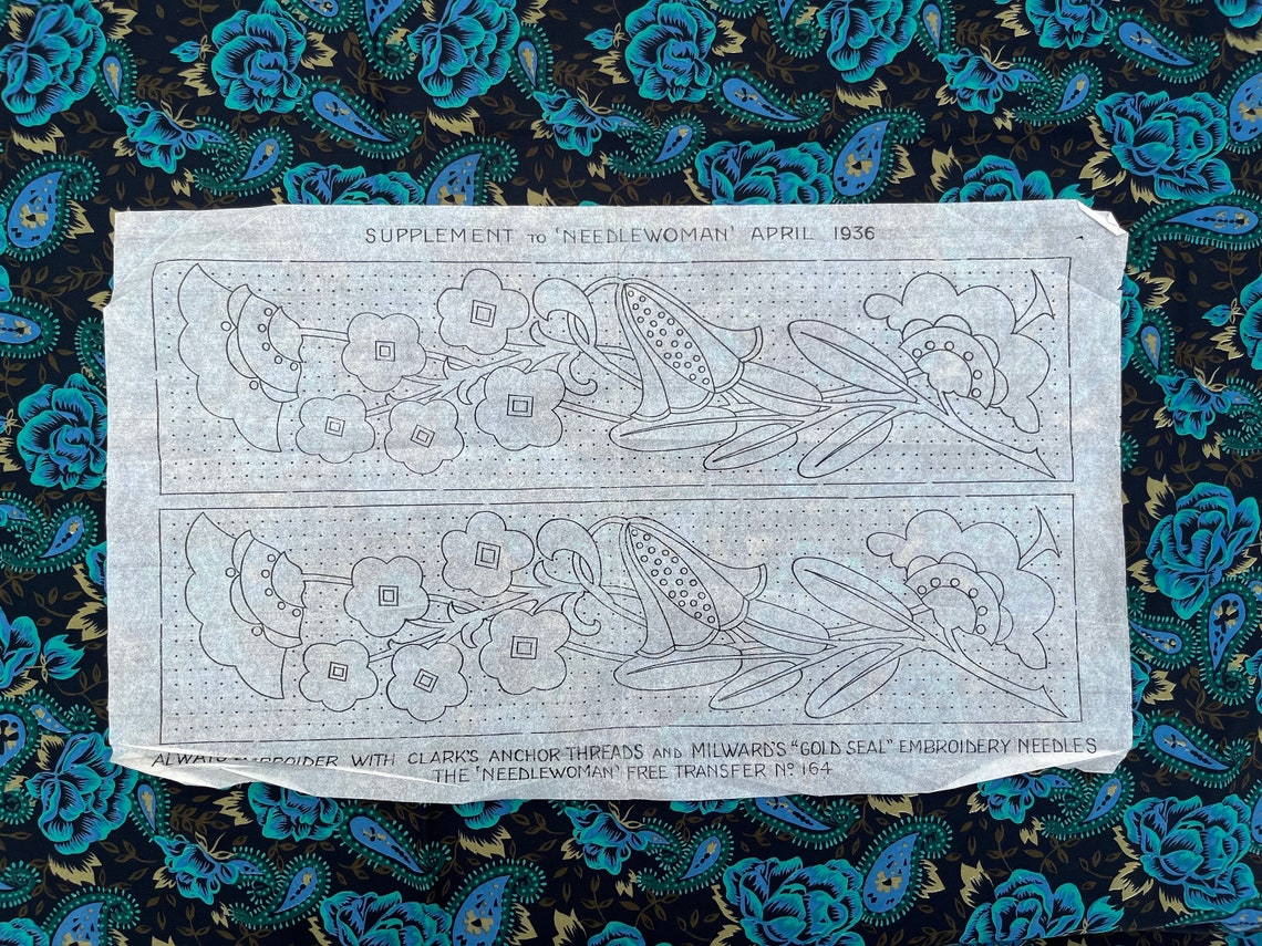Vintage 1930s Needlewoman Hand Embroidery Transfer 164, Horizontal ...