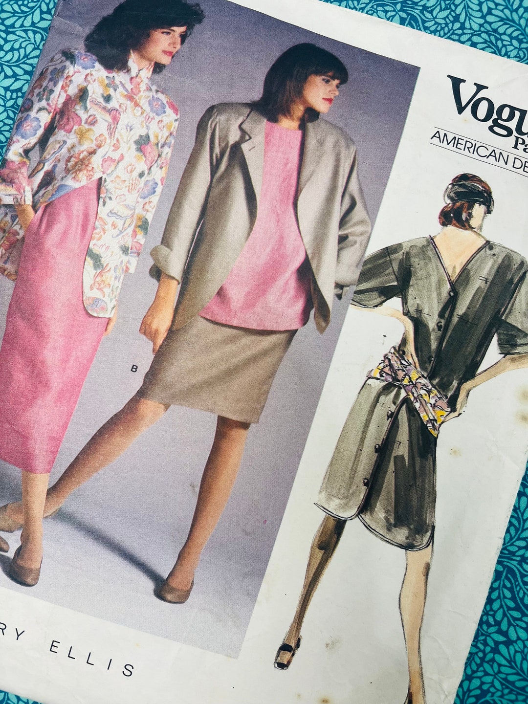 Bust 32.5" Uncut Vintage 80s Vogue American Designer Perry Ellis Sewing ...