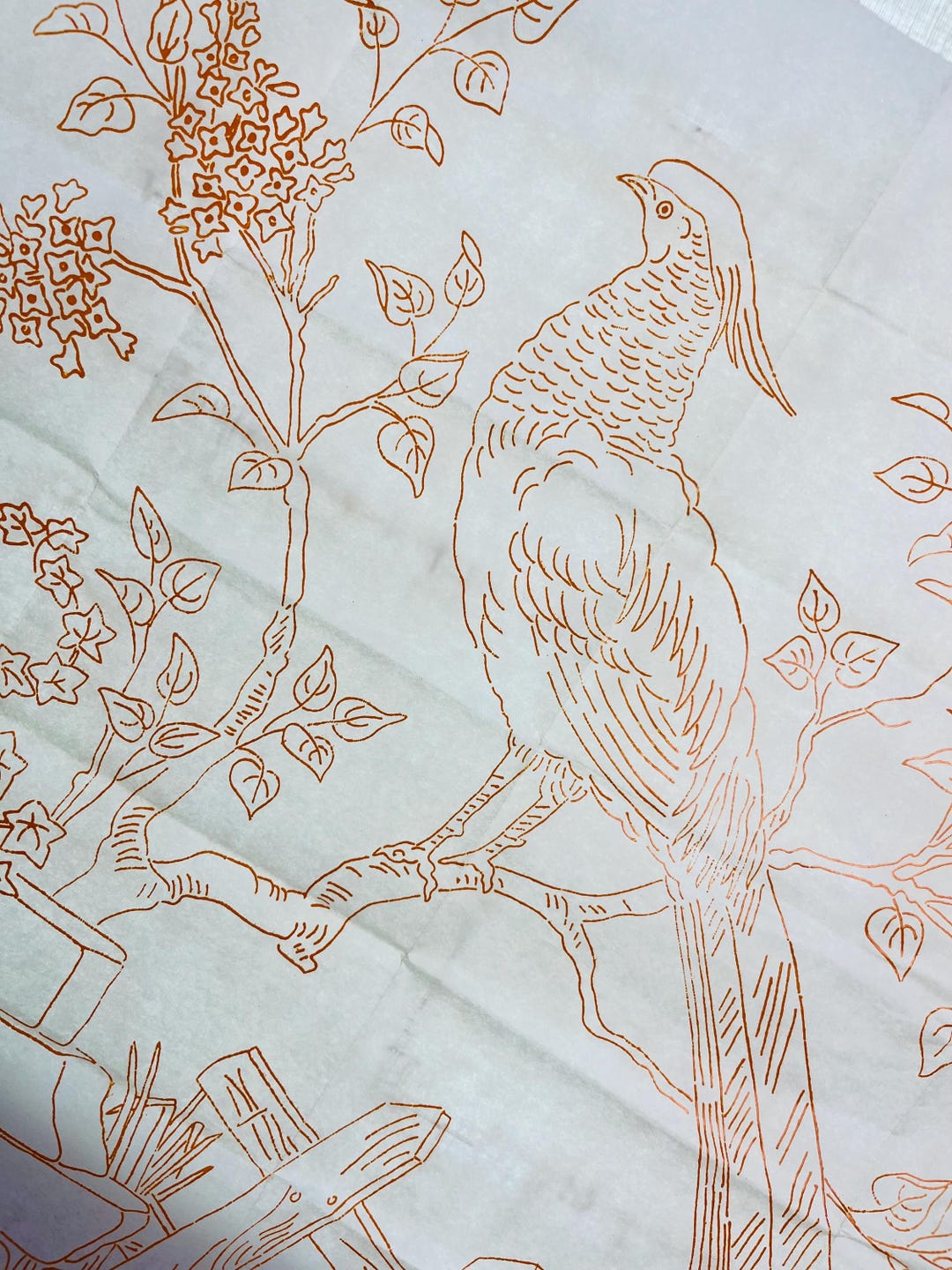 Vintage Iron on Embroidery Transfer Y2960, Exotic Bird, Oriental ...