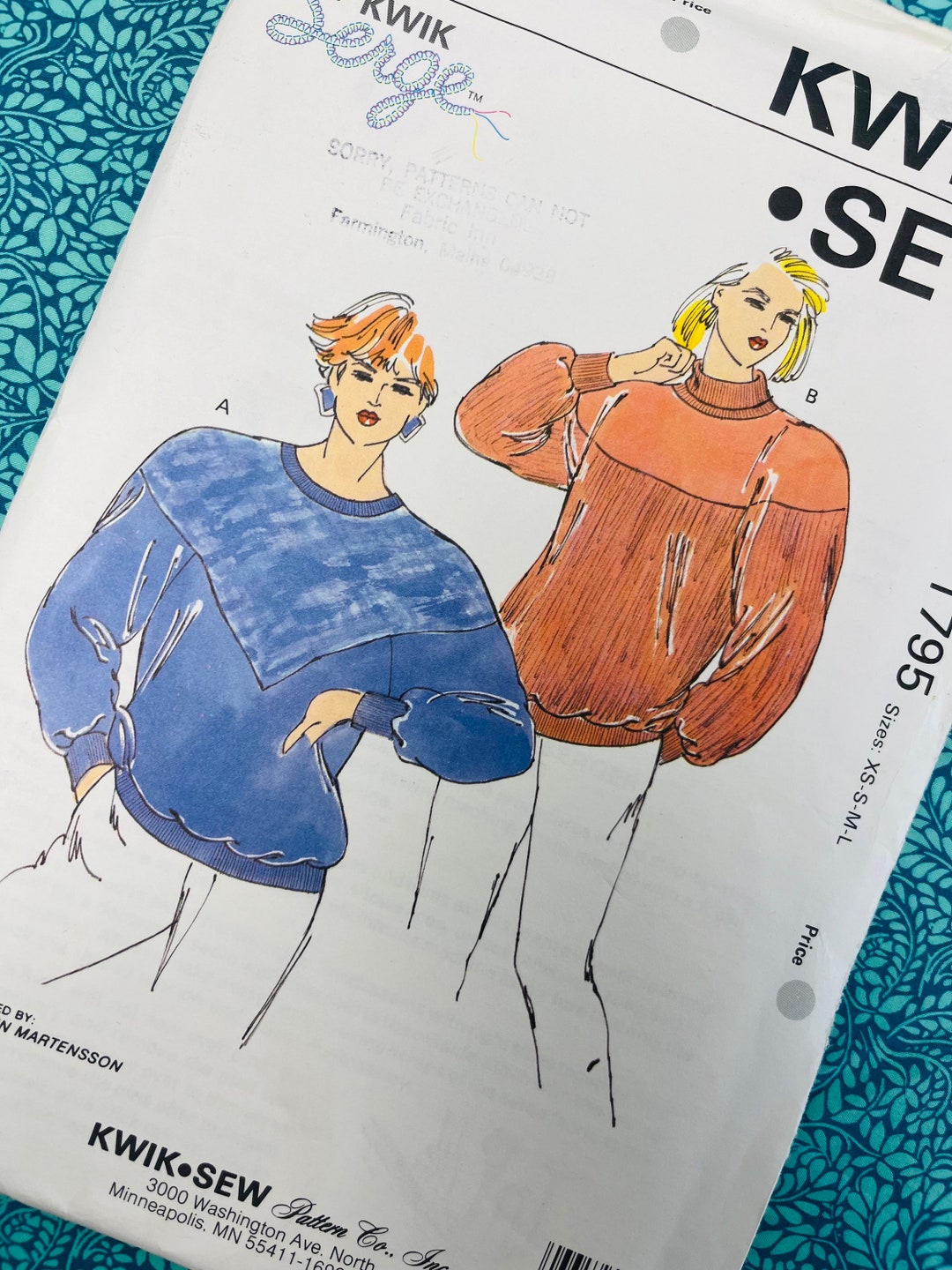 Bust 31-41.5 Uncut Vintage 80s Kwik Sew Sewing Pattern 1795, Ladies ...