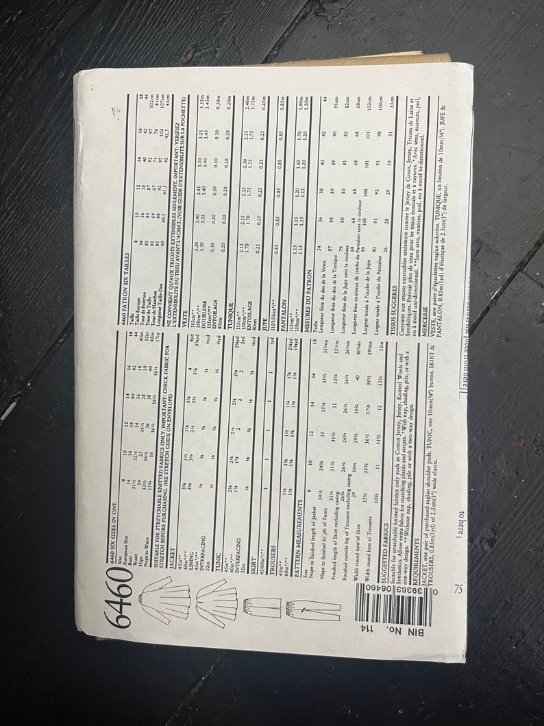 Uncut Vintage 1980s New Look Sewing Pattern for Women 6460, Oversized ...