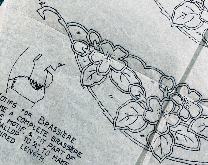 Vintage Briggs's Embroidery Transfer for Lingerie 16704, Floral Designs ...