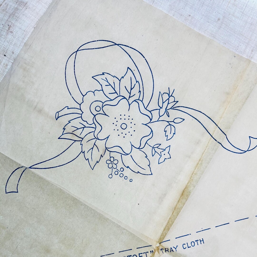 Vintage Iron-on Hand Embroidery Transfer by Old Bleach, Lowestoft ...
