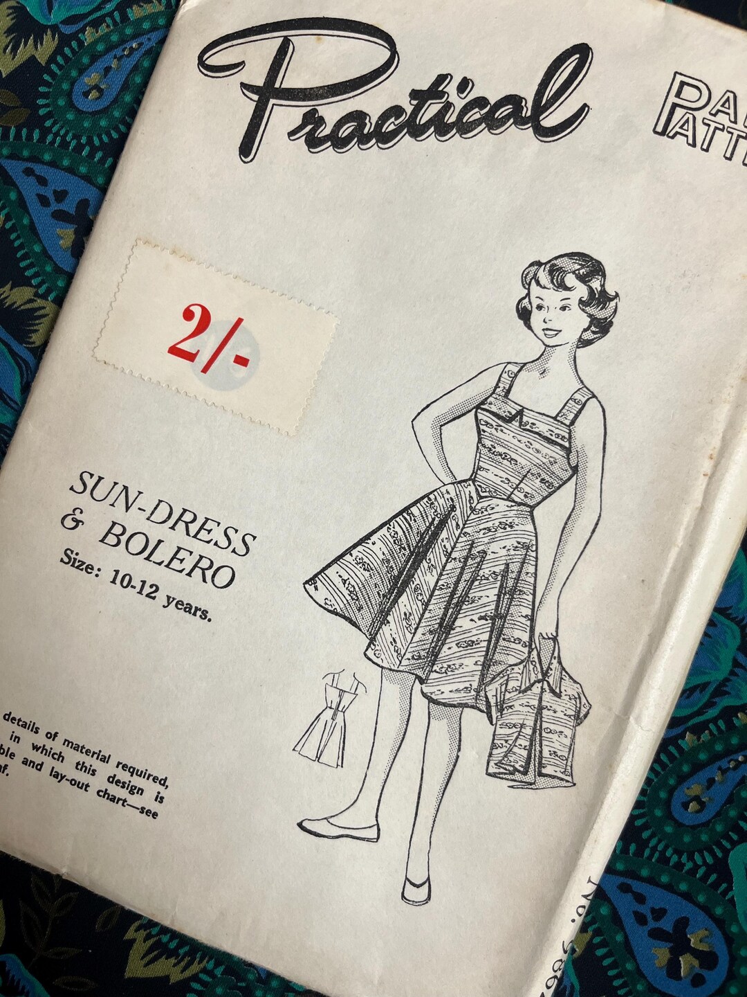 Age 10-12 Vintage Uncut 50s Practical Dress Sewing Pattern for Kids ...
