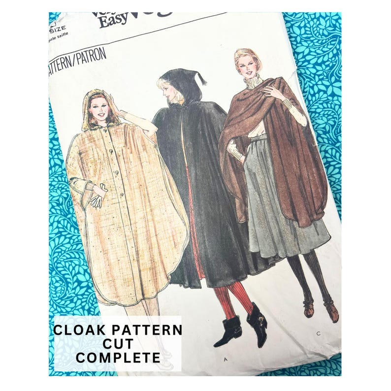 Vintage 1980s Vogue Sewing Pattern for Women 8147- Romantic Hooded Cape ...