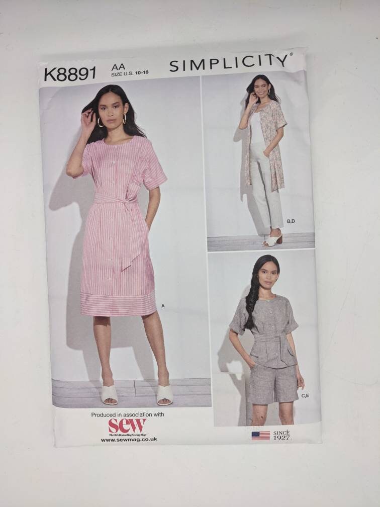Uncut Simplicity K8891 Sewing Pattern Ladies Midi Dress Top | Etsy