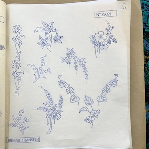 Vintage Iron on Hand Embroidery Transfers by Briggs, Small Floral ...