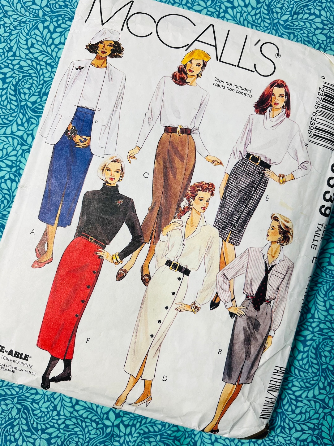 Hips 38-42” Vintage Mccalls Sewing Pattern 6339, Ladies Straight Skirt ...