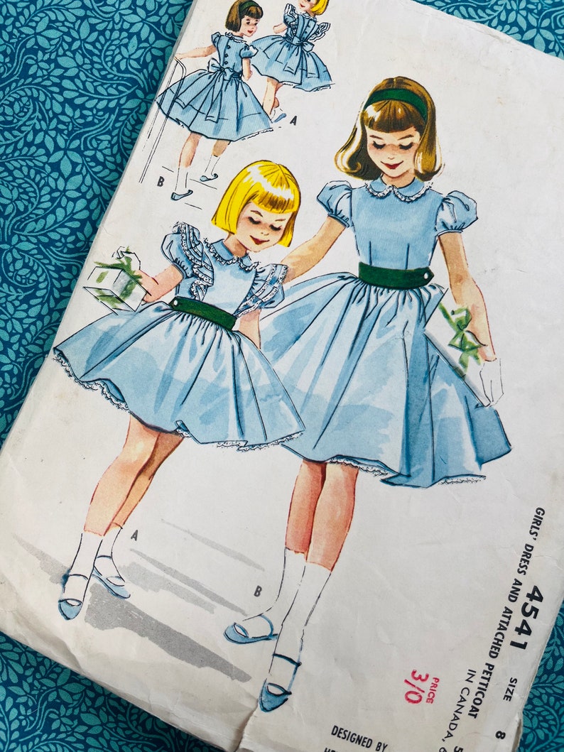 Age 8 Vintage 50s Mccalls Sewing Pattern 4541, Girls Fit and Flare ...