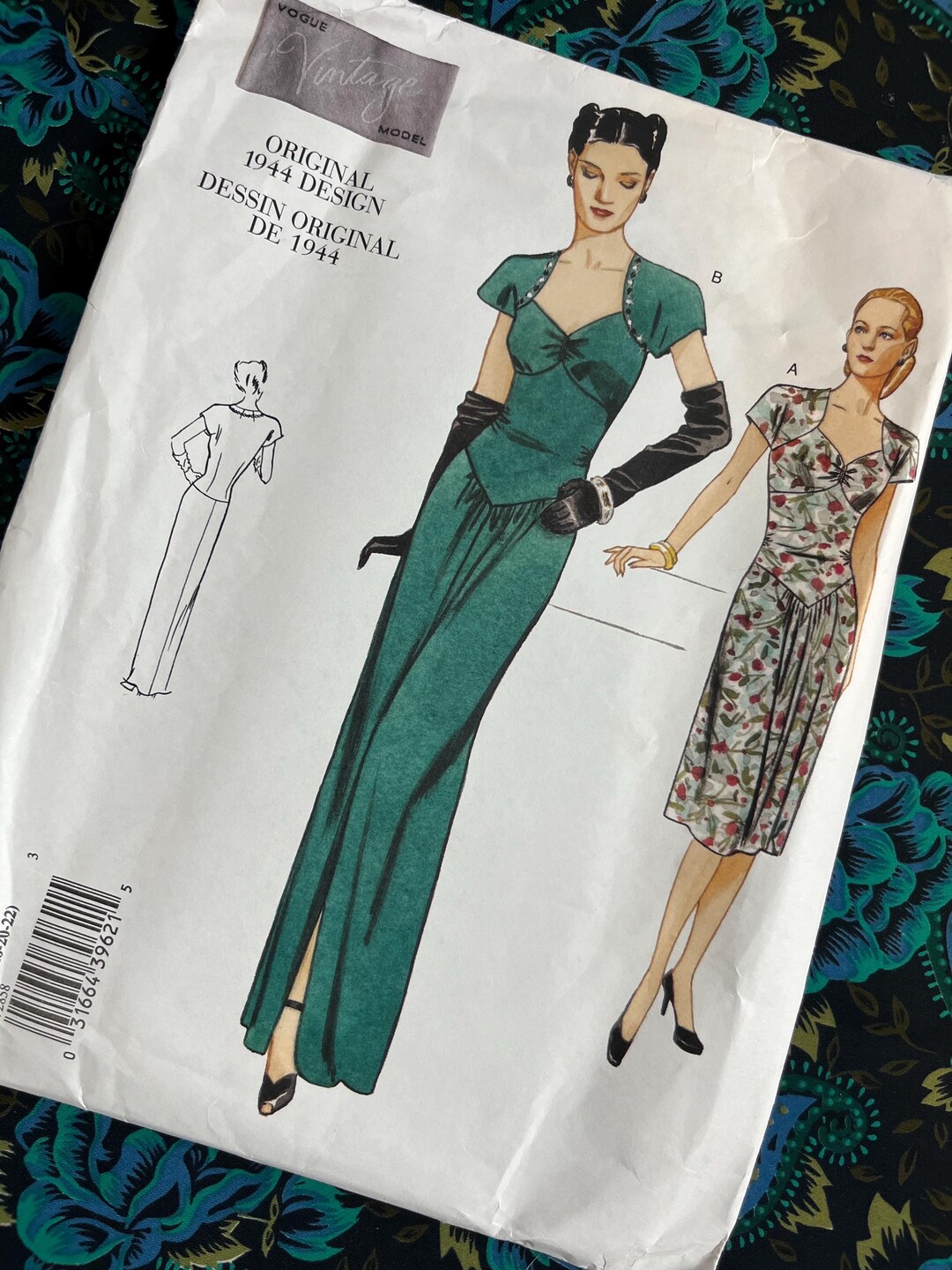 Bust 40-44" Uncut Vogue Sewing Pattern V2858, Vintage 1940s Evening ...