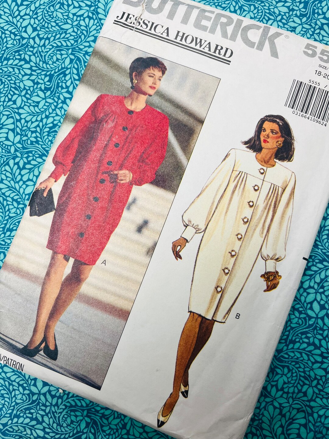 Bust 40-44 Vintage 80s butterick Jessica Howard 5555 Sewing Pattern ...