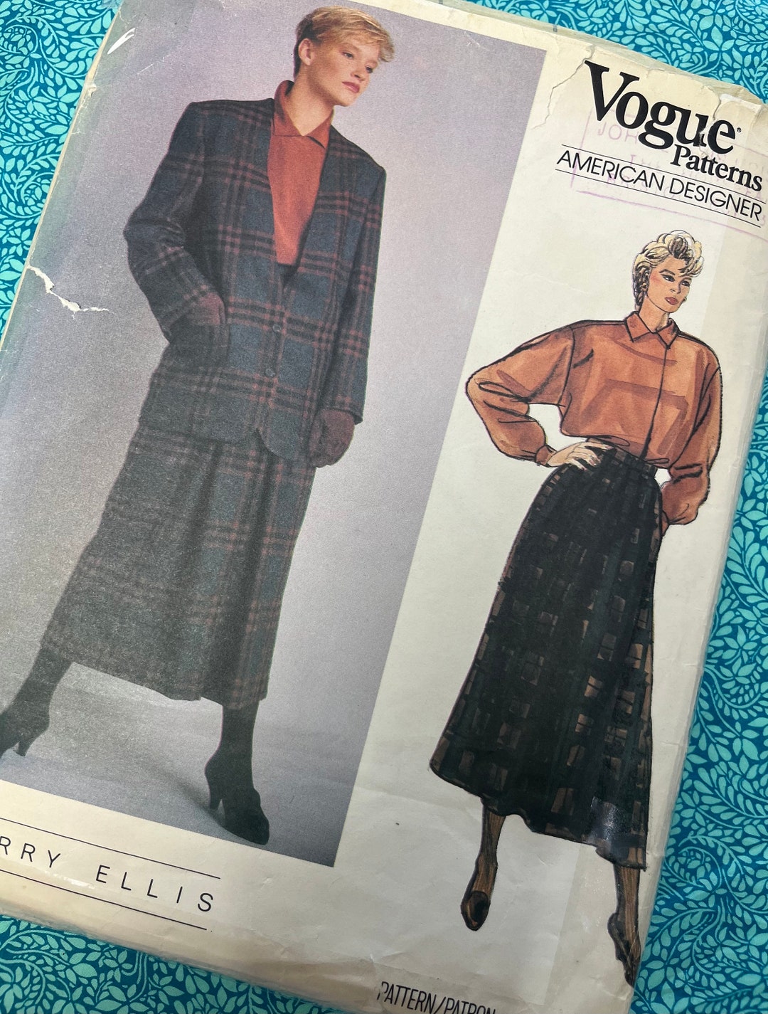 Bust 34" Vintage 80s Vogue Sewing Pattern 1474 American Designer Perry ...