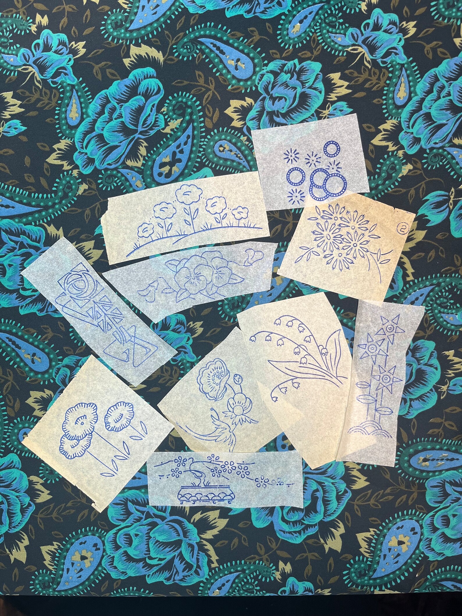 Bundle of 10 Assorted Vintage Embroidery Transfer Designs, Mixed Lot ...