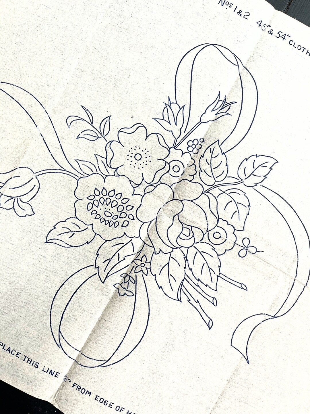 Vintage Old Bleach Hand Embroidery Transfers, Beautiful Floral Display ...