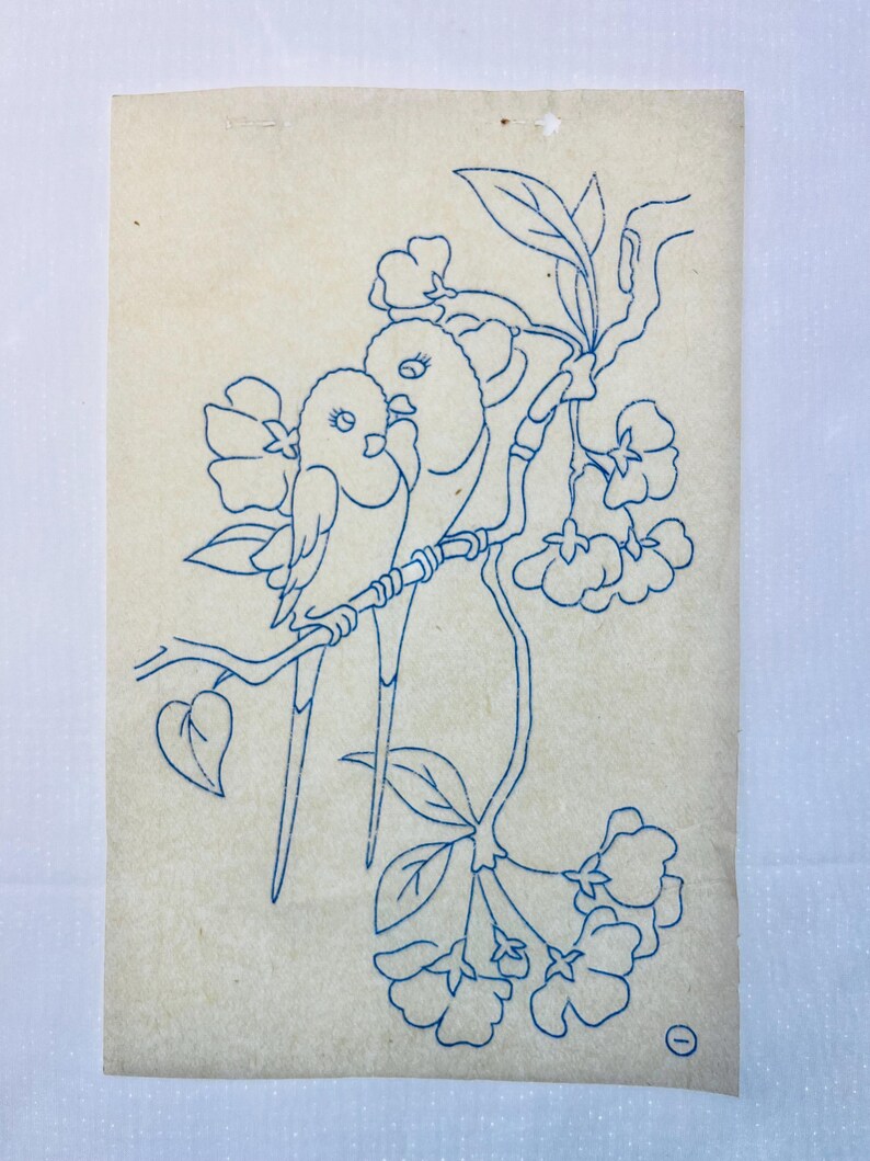 Vintage 1930s Iron on Hand Embroidery Transfer Pattern, Pair of ...