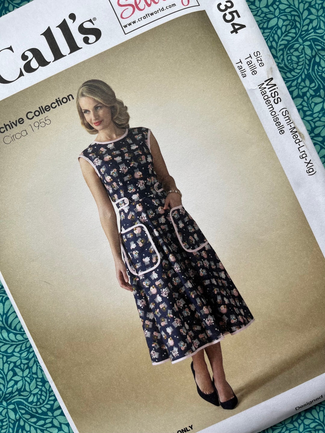 Bust 31.5-44” Uncut Mccalls Sewing Pattern M7354, 50s Style Back Wrap ...