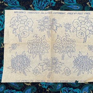 Vintage Hand Embroidery Design Weldons 2075, Assorted Floral Motifs ...