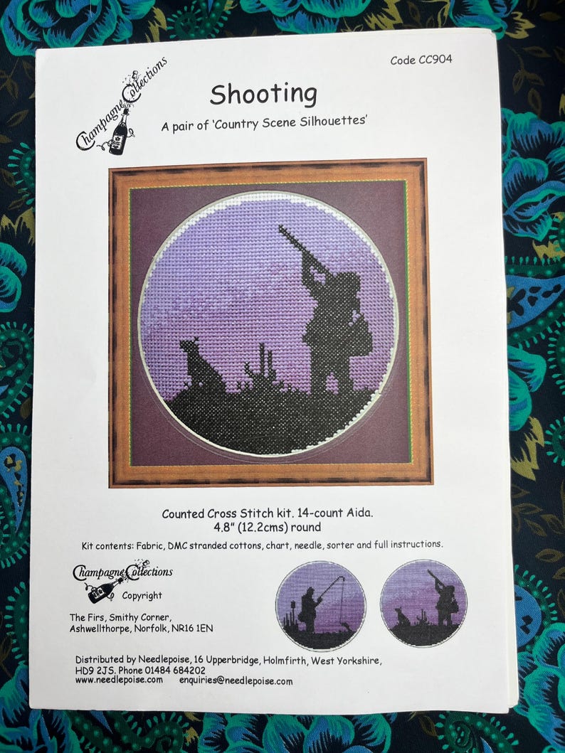Cross Stitch Chart With Man and Hunting Dog Design, Country Life ...