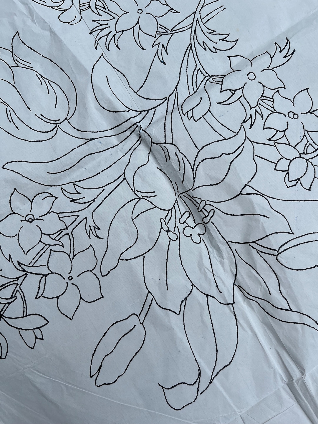 Vintage Embroidery Transfer TL1827, Floral Designs, Extra Large Flower ...