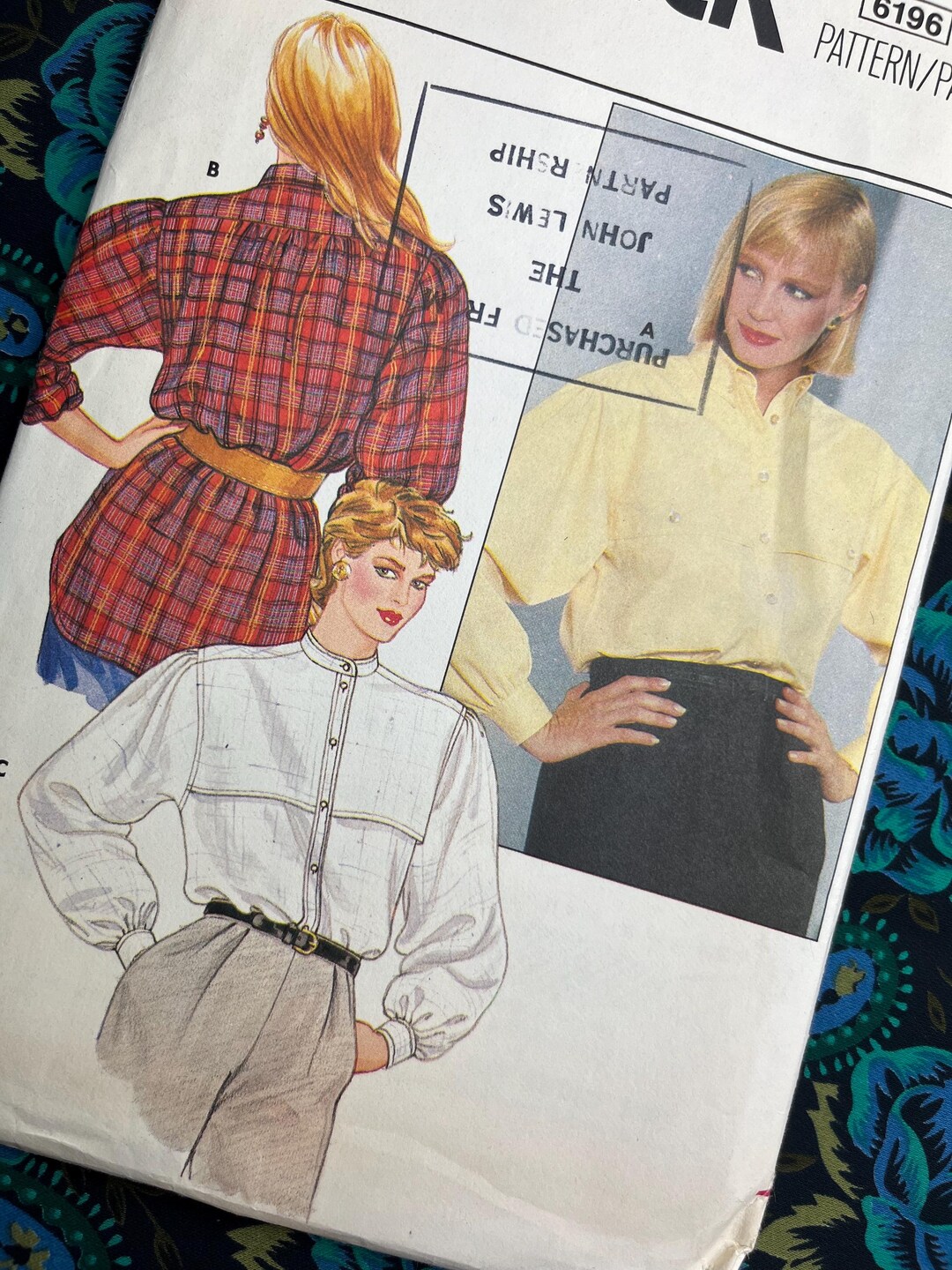 Bust 30.5-32.5" Vintage 80s Butterick Sewing Pattern 6196, Ladies ...