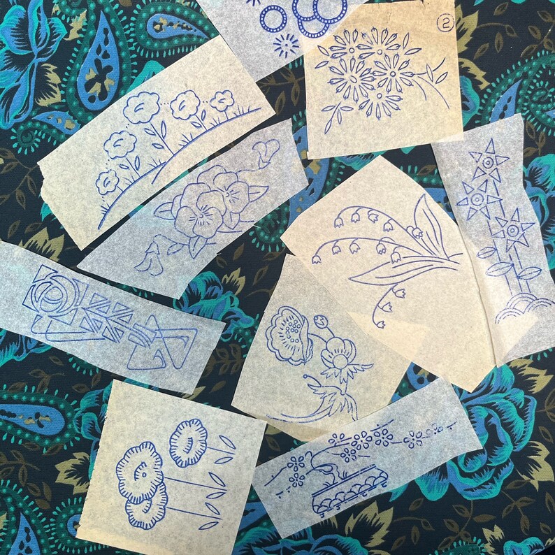 Bundle of 10 Assorted Vintage Embroidery Transfer Designs, Mixed Lot ...