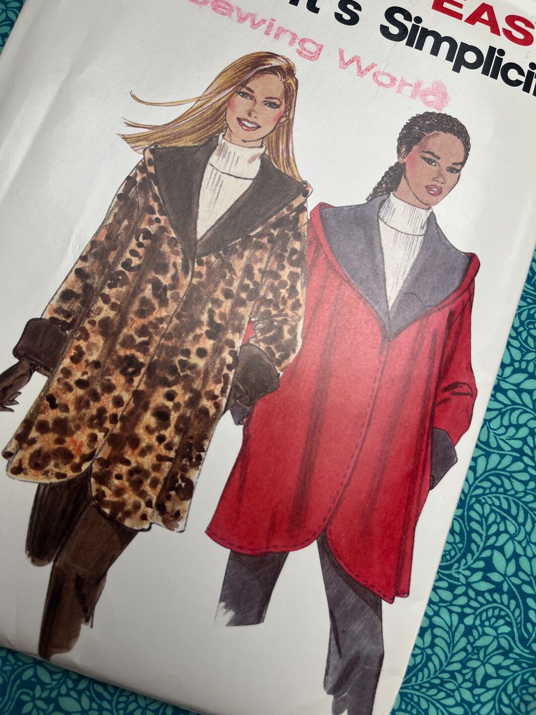 Bust 32.5-50" Uncut Simplicity 9889 Sewing Pattern, Ladies Shawl Collar ...