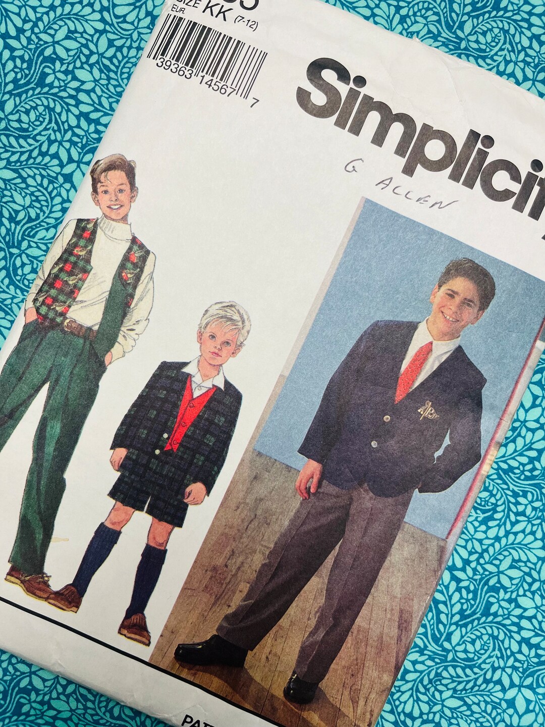 Age 7-12 Uncut Vintage 90s Simplicity Sewing Pattern 8635, Boys Blazer ...