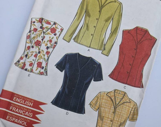 New Look Sewing Pattern 6598, Ladies Blouse Pattern, Sleeveless Shirt ...