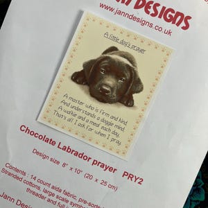 Jann Designs Counted Cross Stitch Kit, Chocolate Labrador Prayer, A ...