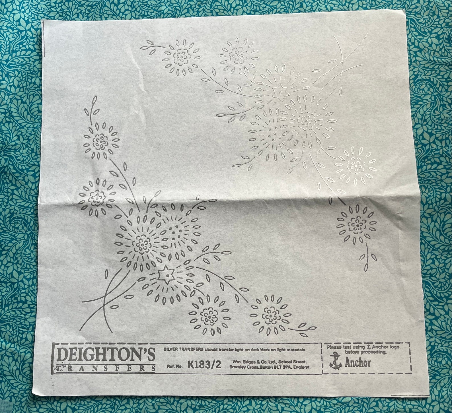 Vintage Hand Embroidery Design Deighton's Silver Transfer K183/2 ...