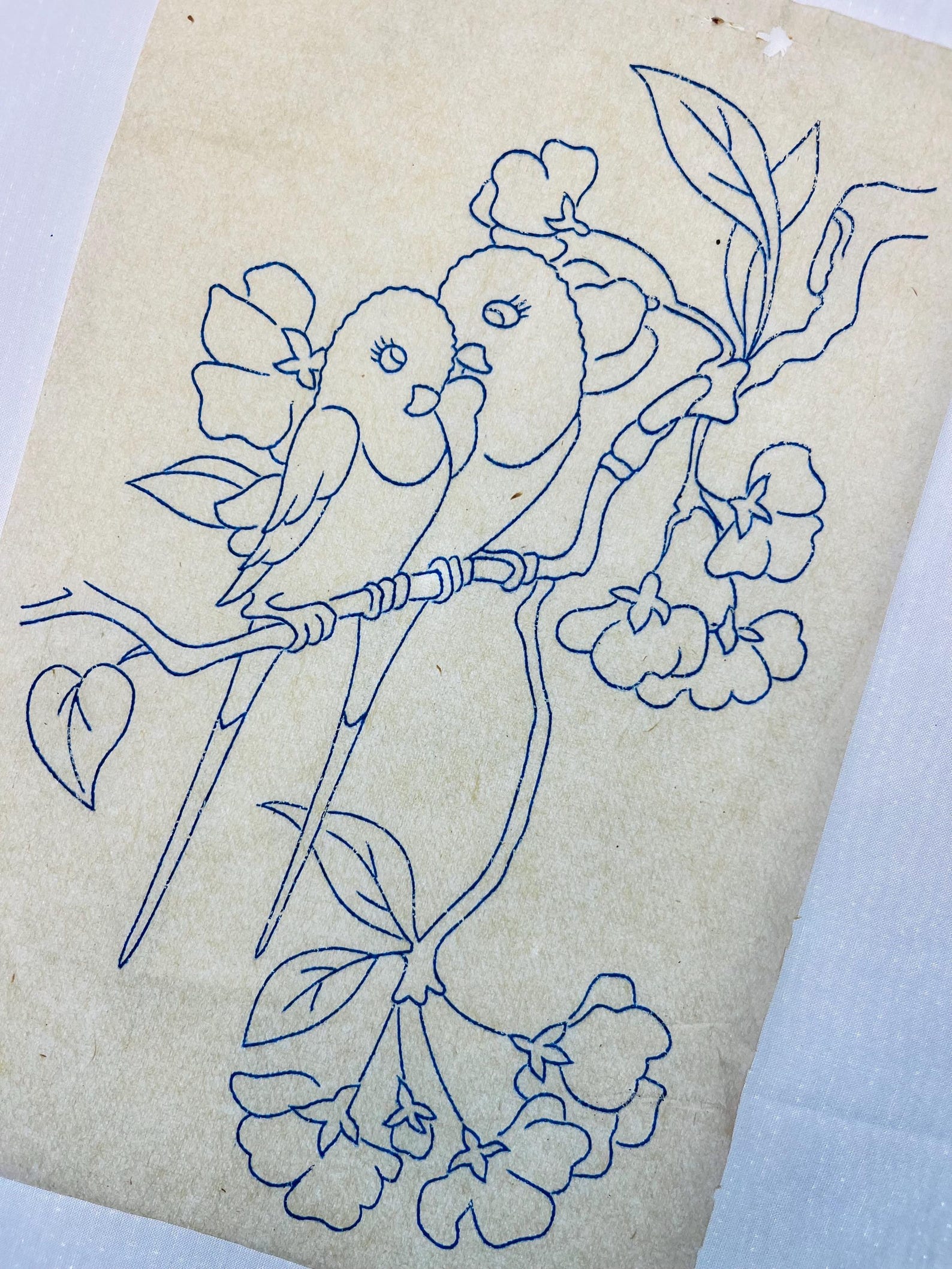 Vintage 1930s Iron on Hand Embroidery Transfer Pattern, Pair of ...