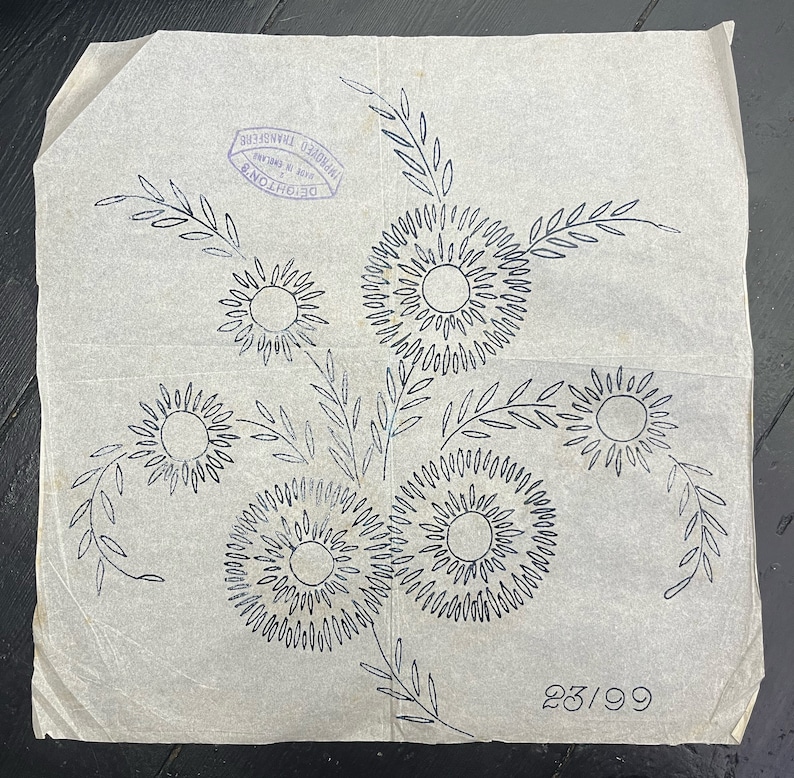 Vintage Deighton's Embroidery Transfer, Floral Design 23199, Approx 10 ...
