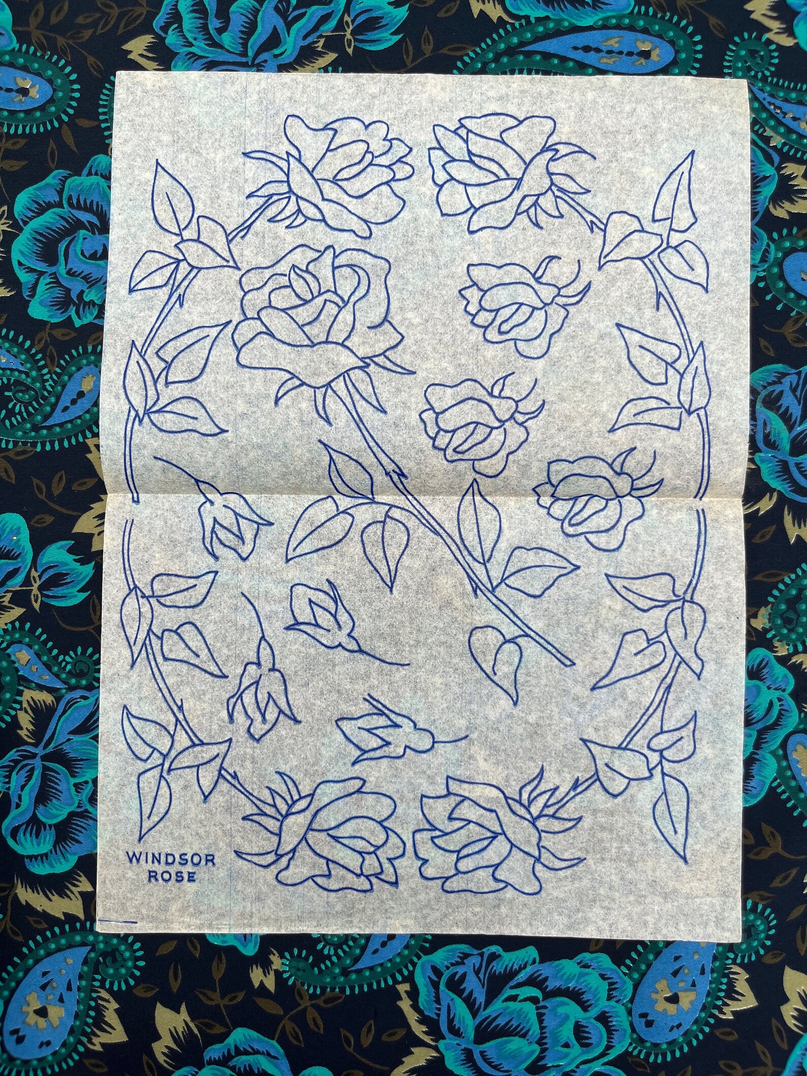 Vintage Hand Embroidery Transfer, Windsor Rose, Floral Designs ...