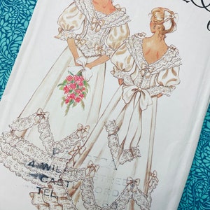 Bust 31.5-40" Vintage 80s New Look Sewing Pattern 6359, Wedding Dress ...