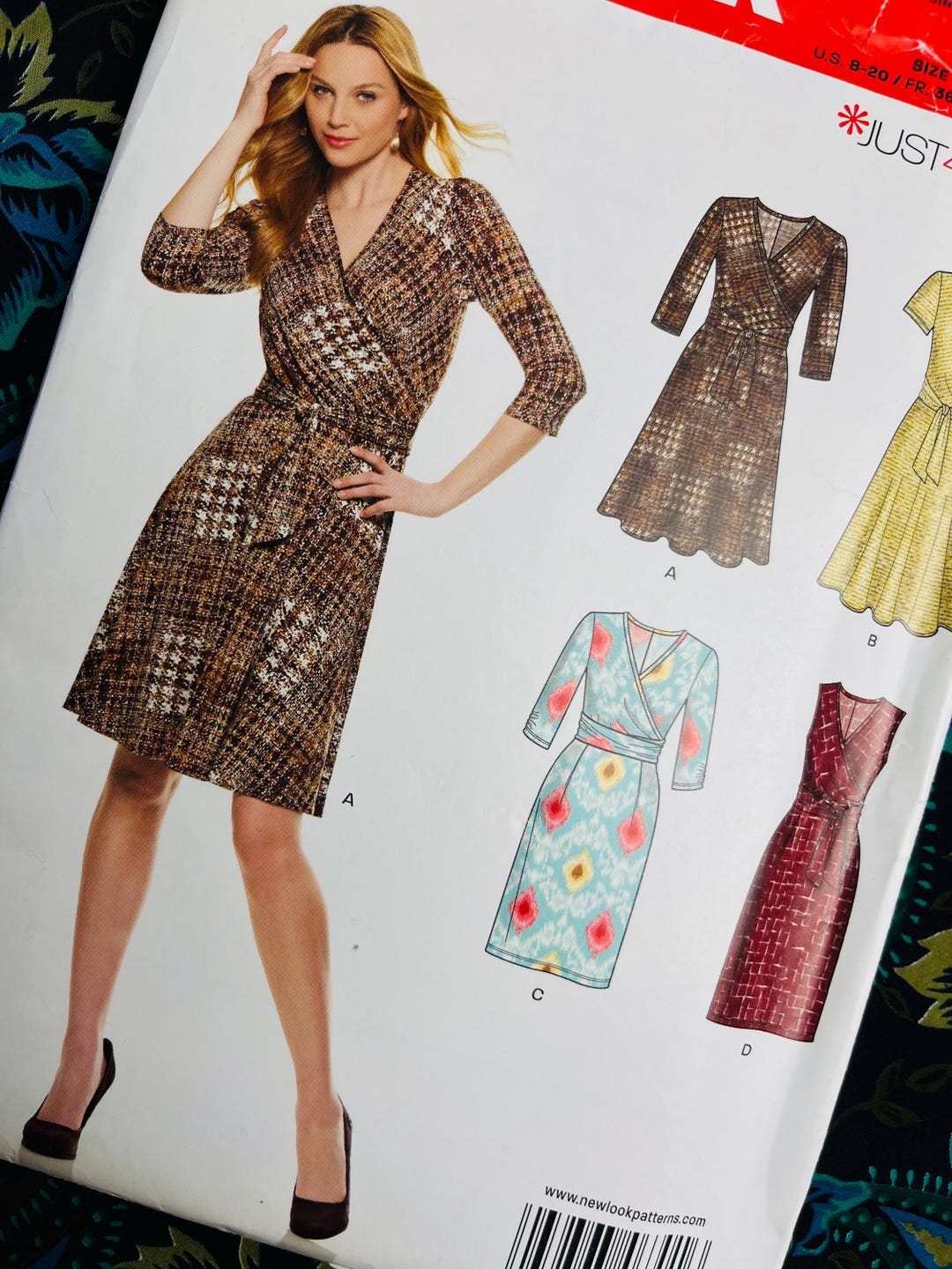 Bust 31.5-42" Uncut New Look Sewing Pattern for Women 6301, Stretch ...