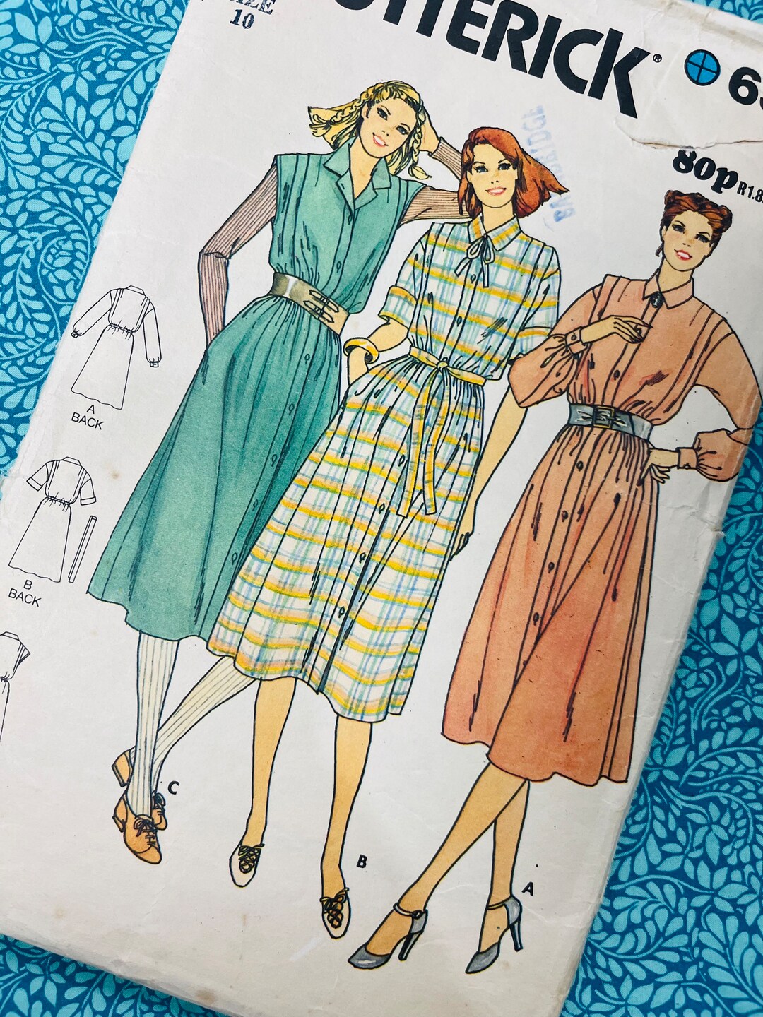 Bust 32.5 Vintage 70s Butterick Sewing Pattern 6381, Ladies Midi Dress ...
