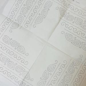 Vintage Iron on Hand Embroidery Transfer by Deightons, Geometric Border ...