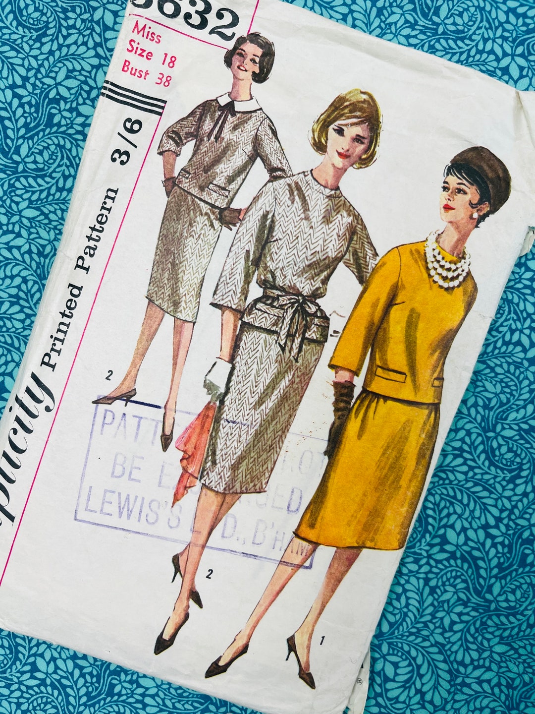 Bust 38 Vintage 60s Simplicity Sewing Pattern 3632, Ladies Overblouse ...